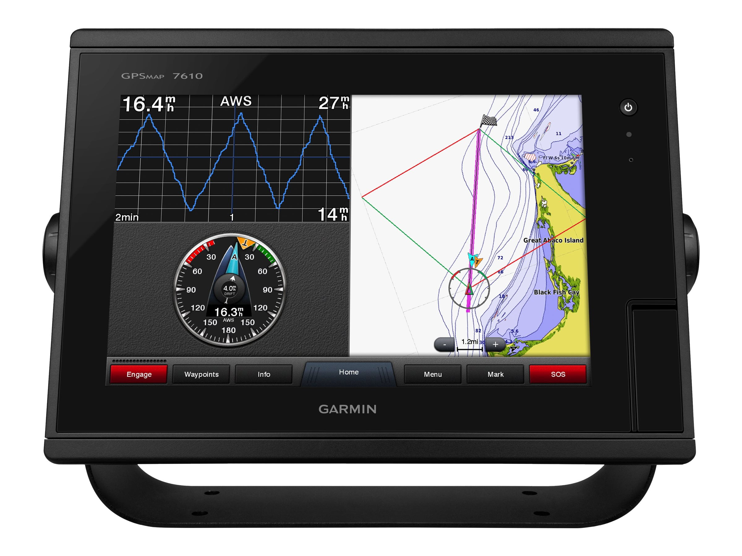 Garmin GPSMAP 7610 - GPS/GLONASS chartplotter - marine 10" widescreen ...