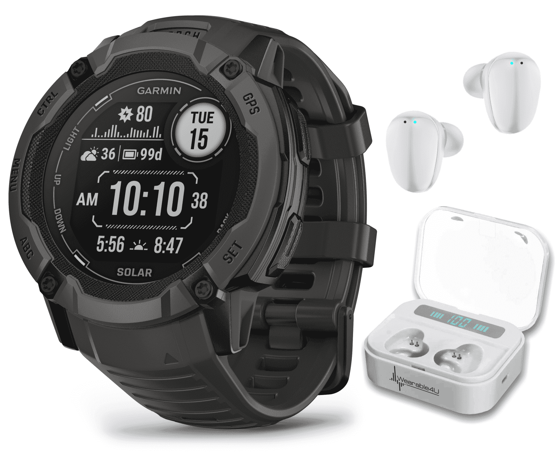 Garmin Instinct 2X Solar Rugged GPS Smartwatch, Graphite with Power ...