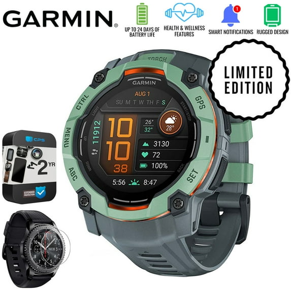 Garmin Instinct 3 - 50 mm Outdoor GPS Smartwatch, AMOLED, Neo Tropic ...