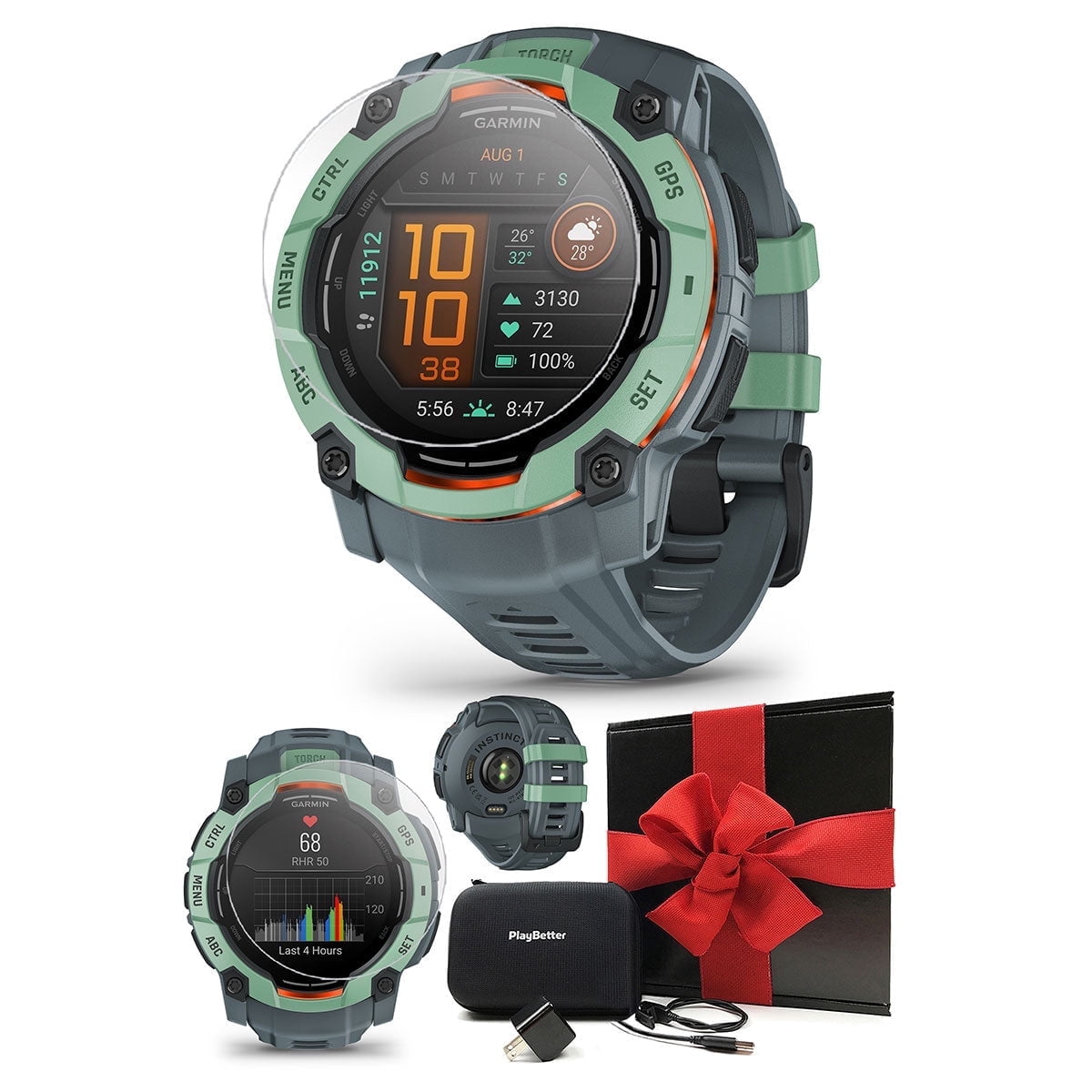 Garmin Instinct 3 AMOLED 50mm (Neo Tropic/Twilight) Rugged Outdoor GPS ...