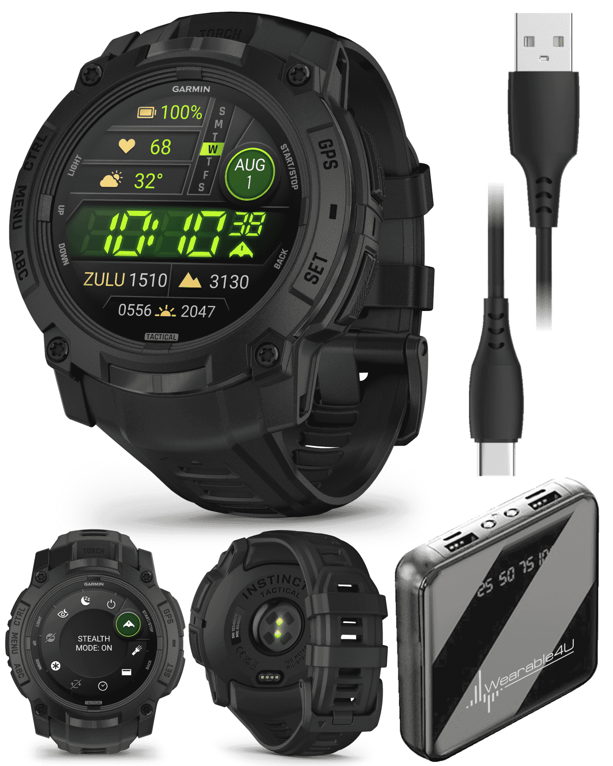 Garmin Instinct 3 Tactical Edition, AMOLED Display, 50mm, Rugged ...