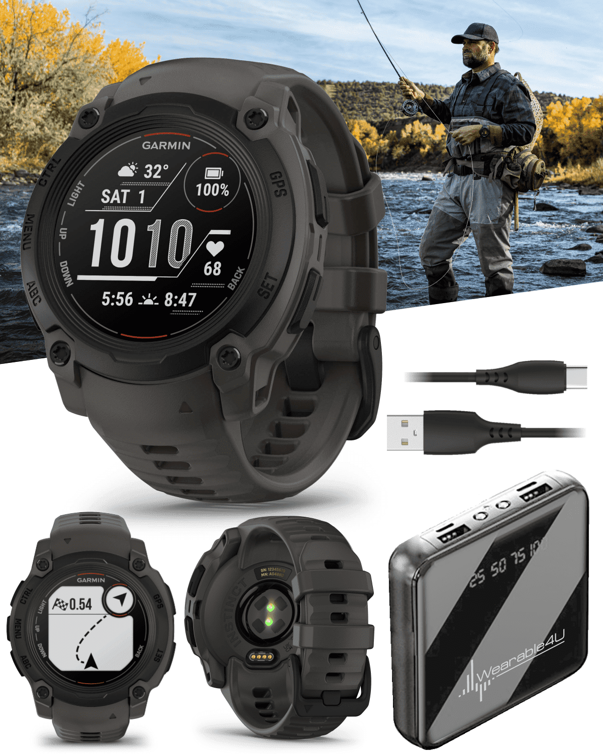 Garmin Instinct E 40 mm, Rugged Outdoor GPS Smartwatch, 24/7 Health ...