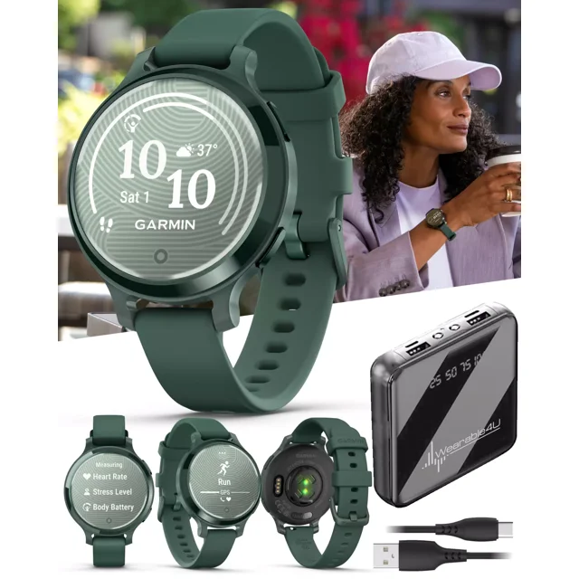 Garmin Lily 2 Active 38 mm Women Stylish GPS Smartwatch Jasper Green w ...