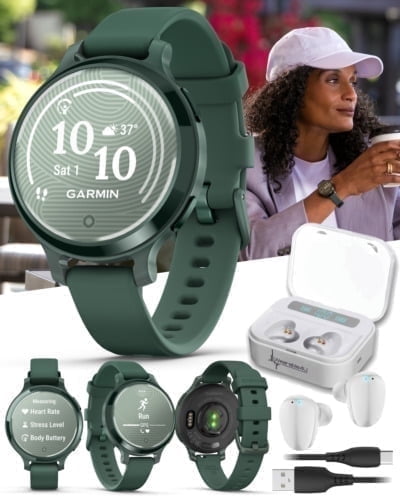 Garmin Lily 2 Active 38 mm Women Stylish GPS Smartwatch Jasper Green w ...