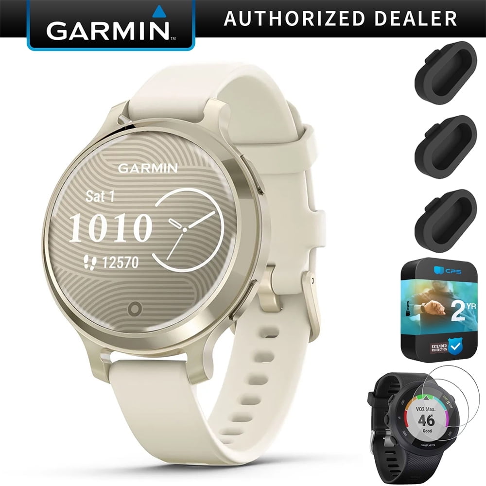 Garmin Lily 2 Active Smartwatch, Lunar Gold with Bone Silicone Band ...