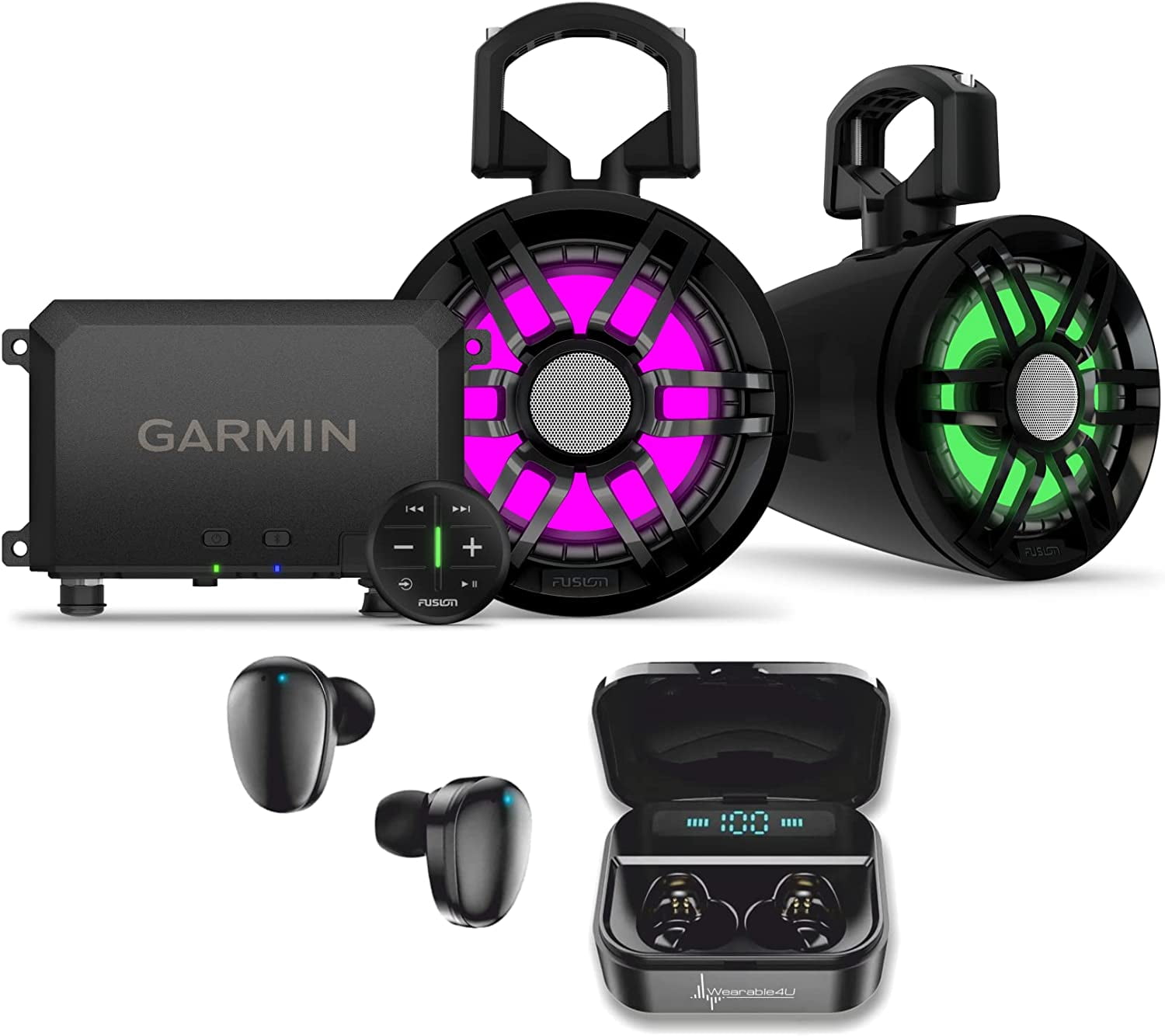 Garmin Tread Audio System with LED Controller with Wearable4U Black ...