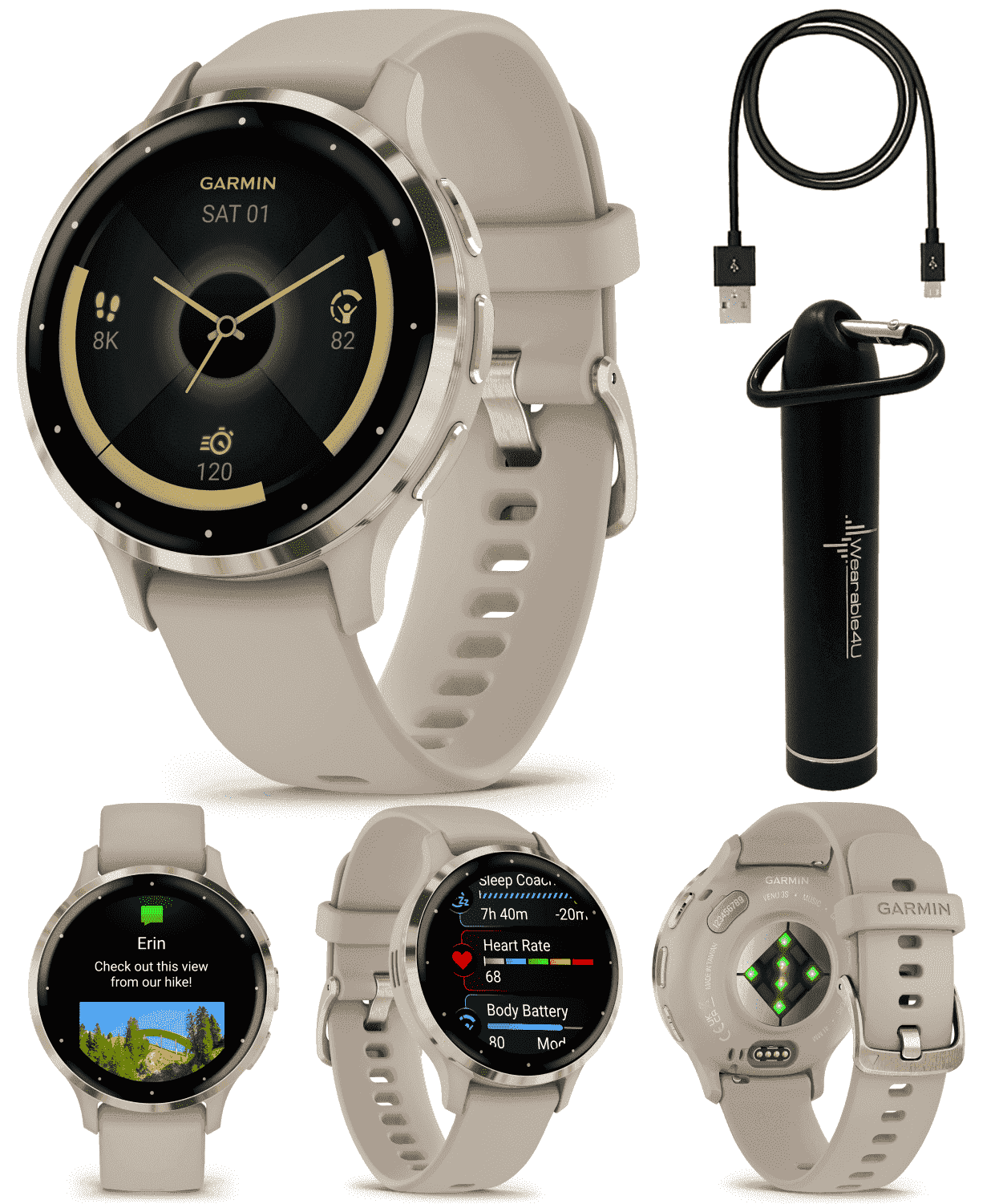 Garmin Venu 3S GPS Smartwatch, AMOLED, Health & Fitness, 10 Days ...