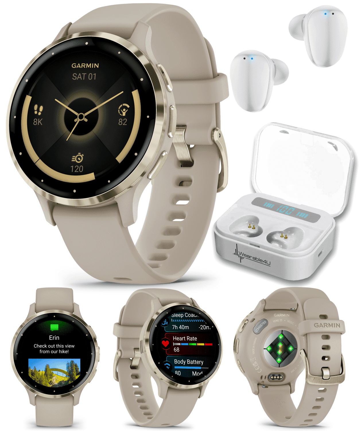 Garmin Venu 3S GPS Smartwatch AMOLED Display 41mm Watch, Advanced ...