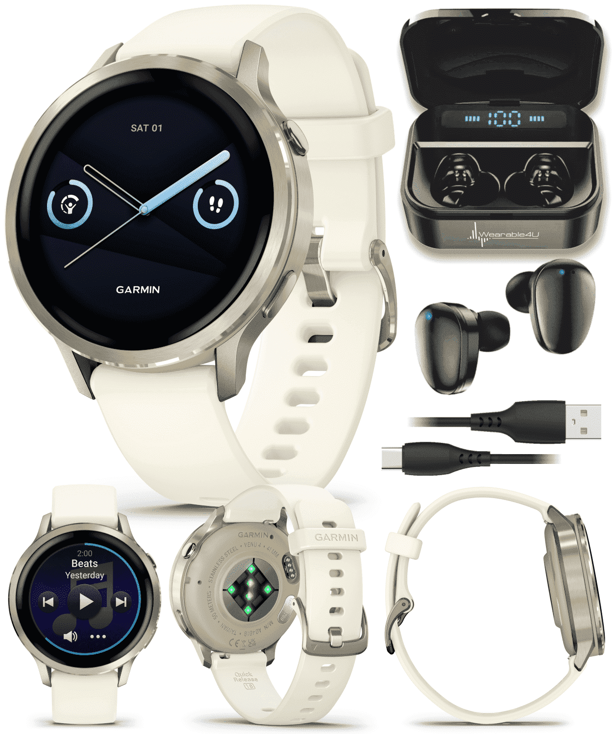 Garmin Venu 4 - 41mm AMOLED Advanced Health & Fitness GPS Smartwatch ...