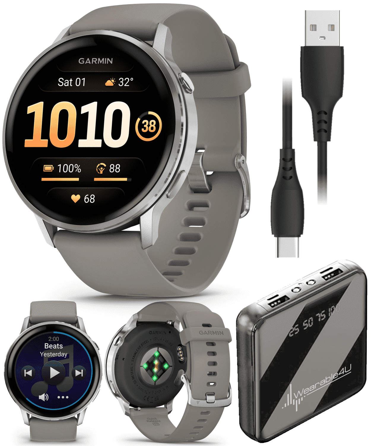 Garmin Venu 4 - 45mm AMOLED Advanced Health & Fitness GPS Smartwatch ...