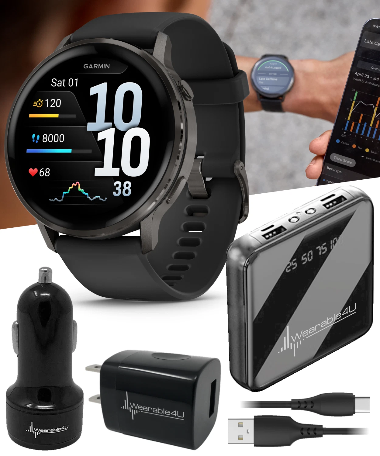 Garmin Venu 4 - 45mm AMOLED Advanced Health & Fitness GPS Smartwatch ...