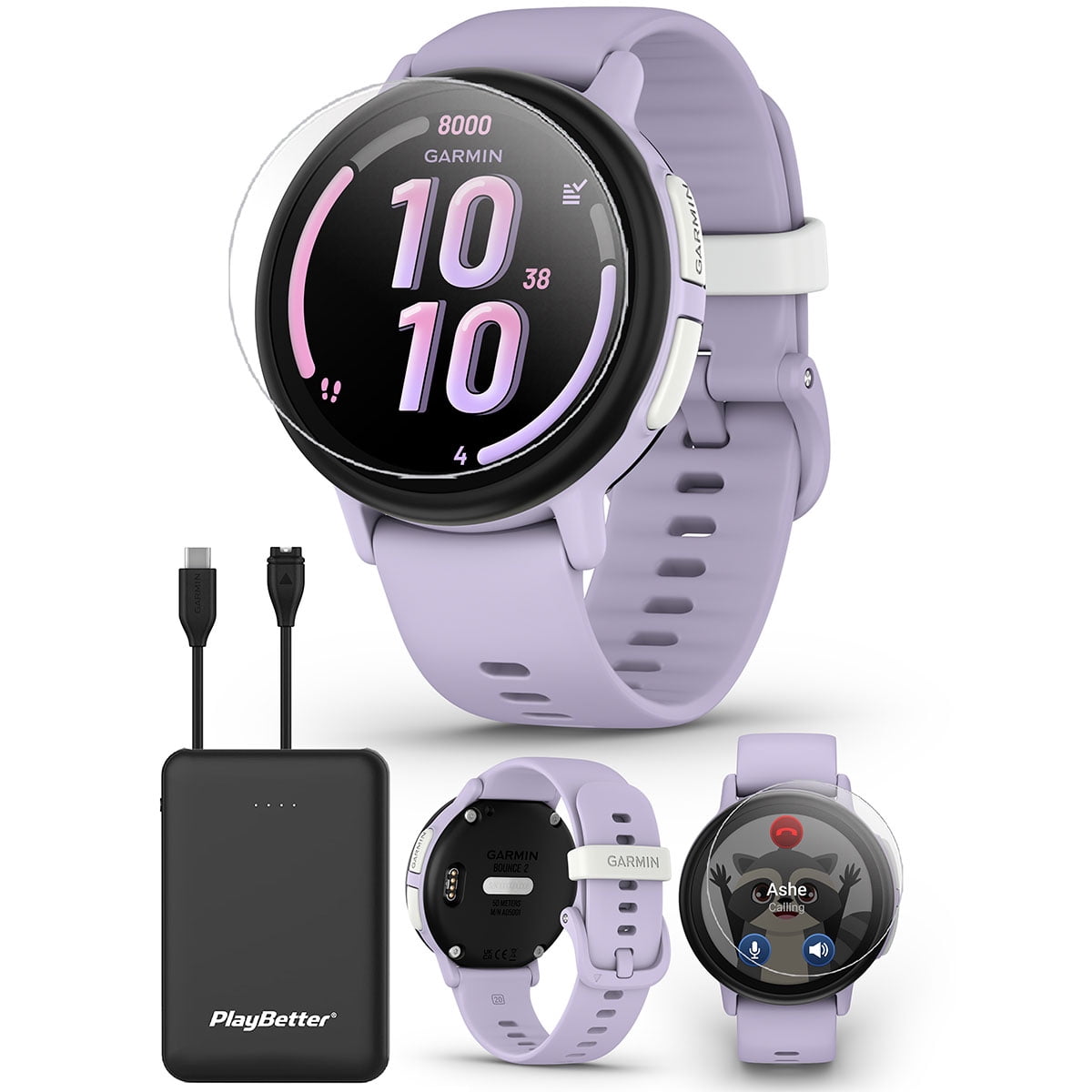 Garmin Venu 4 (Silver/Periwinkle, 41mm) Fitness GPS Smartwatch Bundle ...