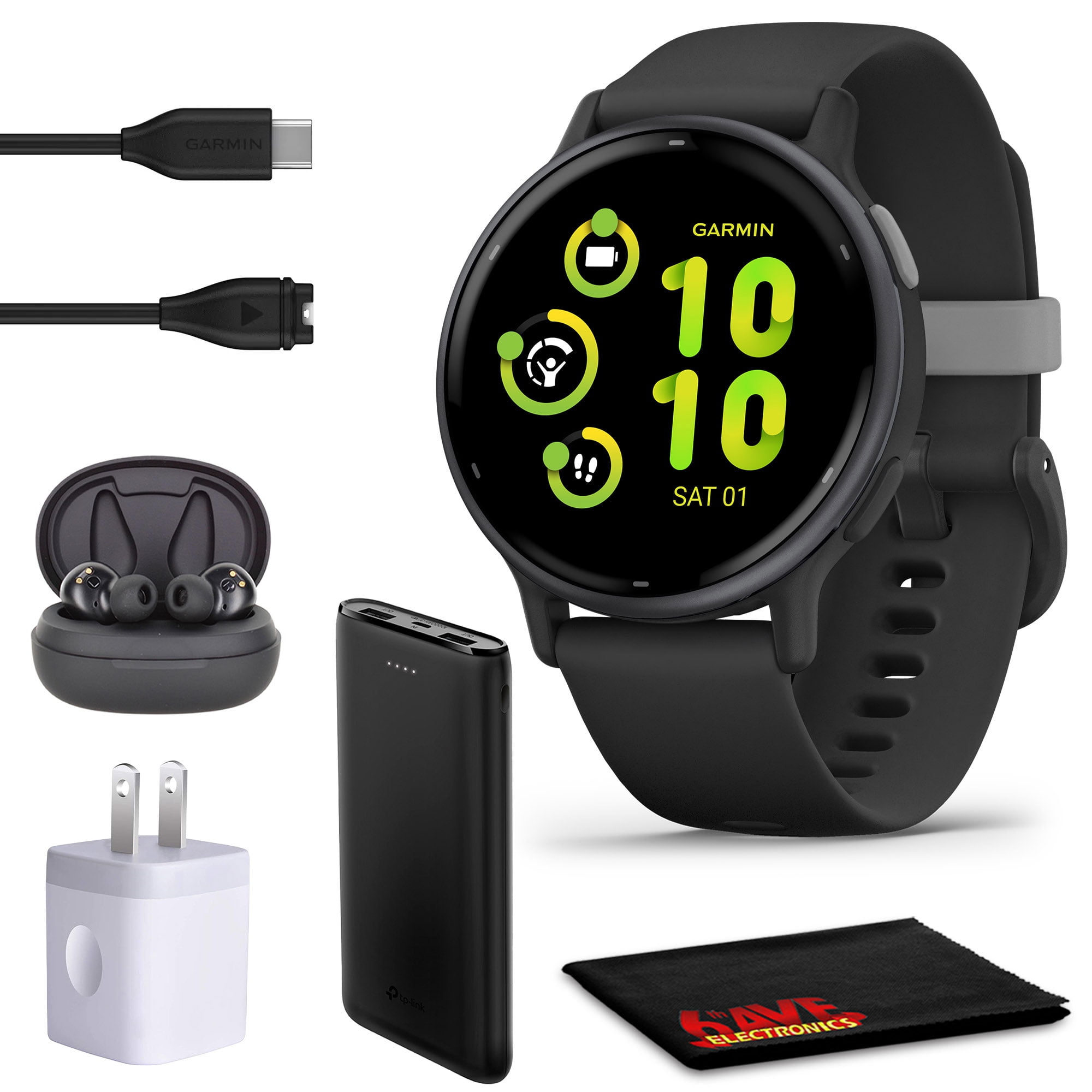 Garmin vívoactive 5 GPS Fitness Smartwatch, Slate with Black Band ...