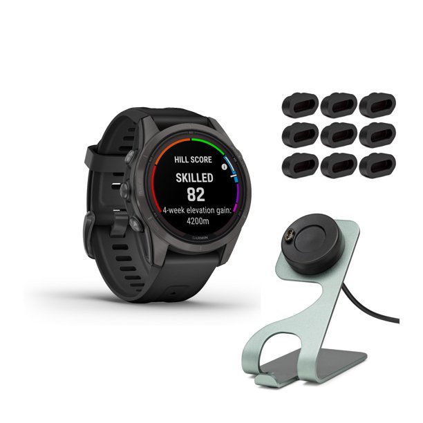 Garmin fenix 7S Pro Sapphire Smartwatch (Carbon Gray) with Stand and ...