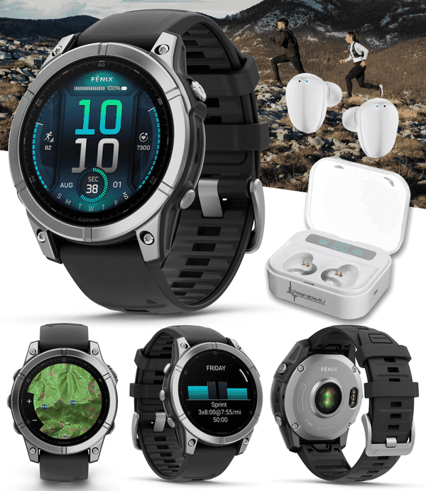 Garmin fenix E – 47 mm, AMOLED Stainless Steel with Black Silicone Band ...
