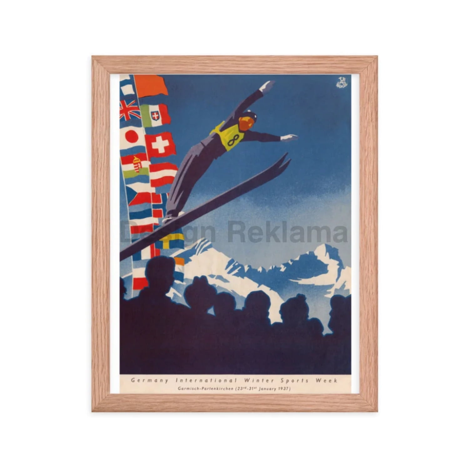 Garmisch Partenkirchen, Germany. Winter Sports, 1937. Framed Vintage ...