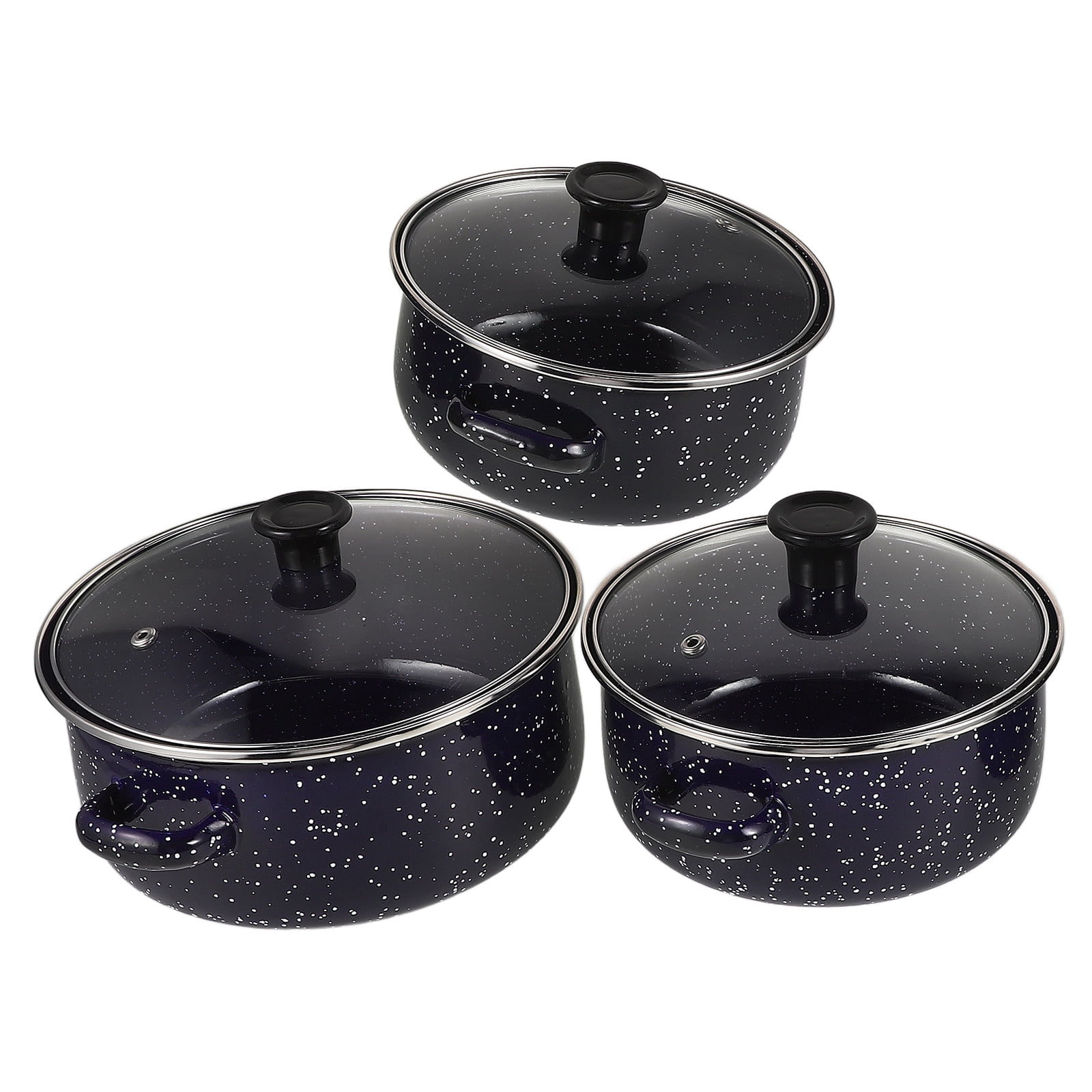 Garneck 1 set of Enamel Cookware Enamel Stock Pot with Lid Cooking Pots ...