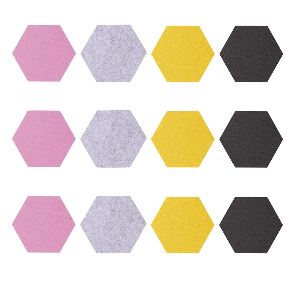Garneck 12pcs Hexagon Felt Board Felt Hexagon Wall Tile Board Wall ...