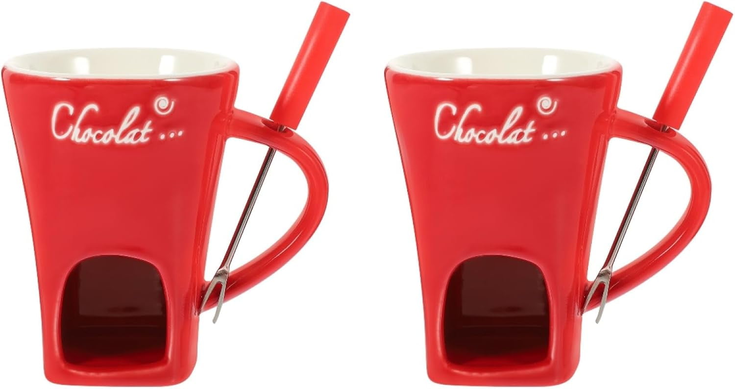Garneck 2 Sets Chocolate Fondue Mugs Ceramic Multifunction Pot ...
