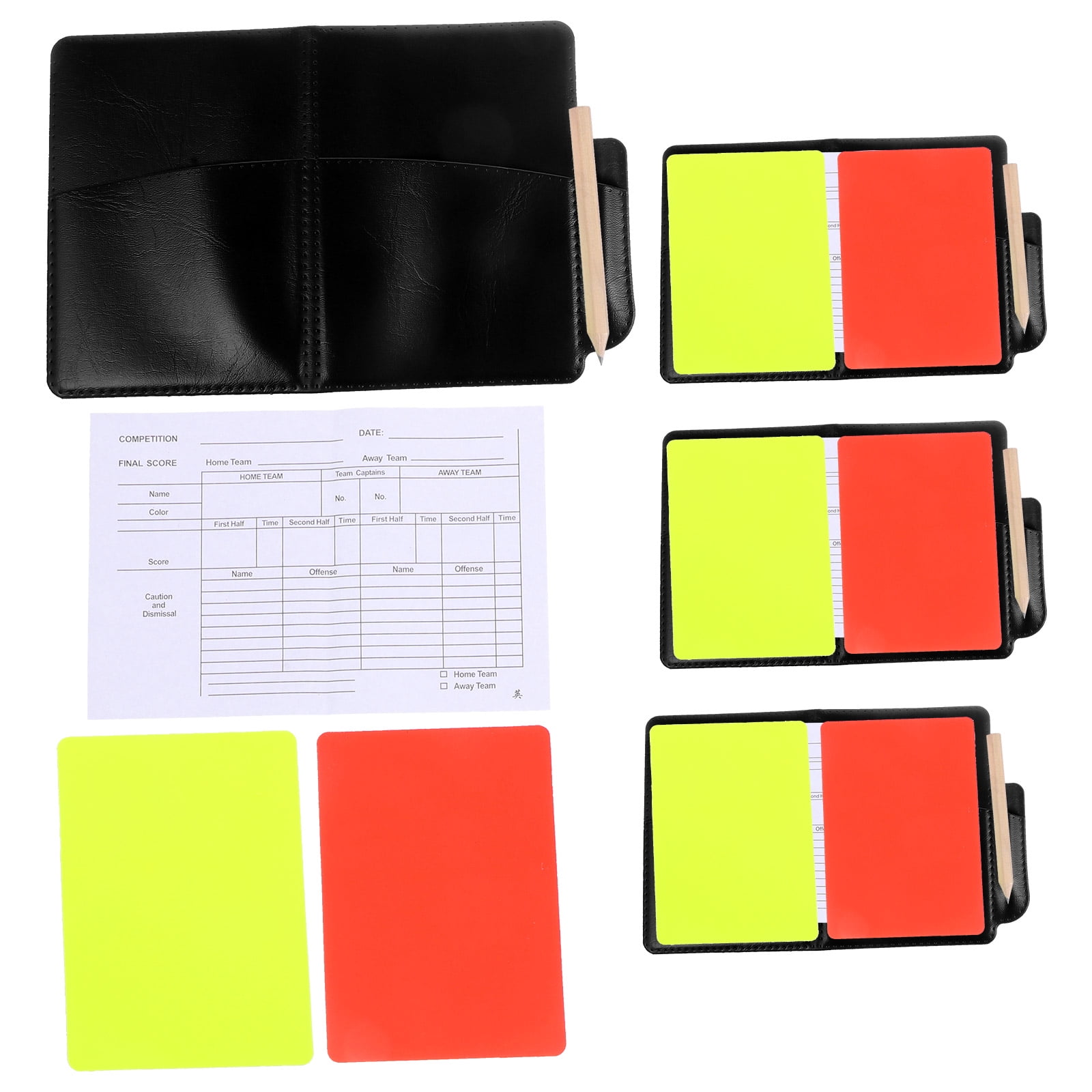 Garneck 4 Sets Professional Referee Kits Standard Referee Cards with ...
