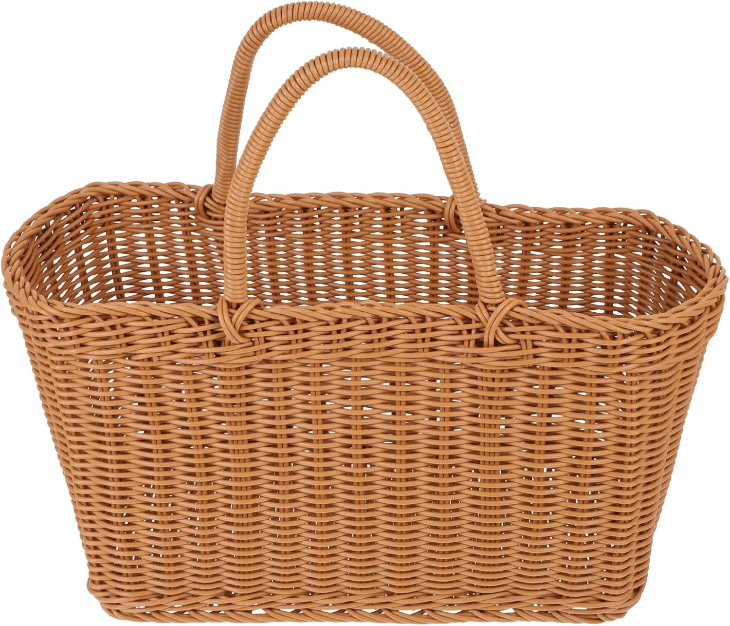Garneck Wicker Market Basket Bag, Big Wicker Storage Basket for Beach ...