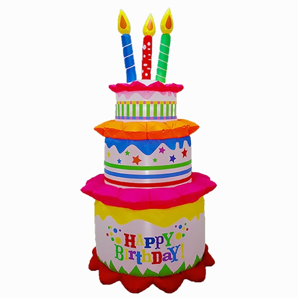 Garnen 6Ft Inflatable Happy Birthday Decorations Balloons For Kids, LED ...