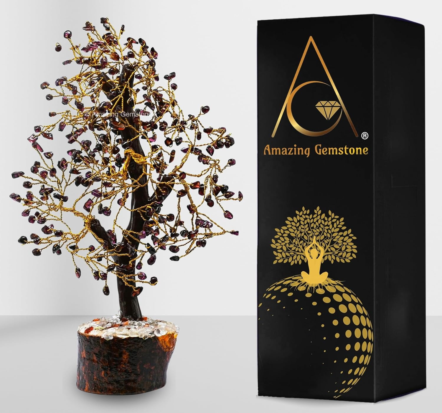 Garnet Crystal Tree - Healing Crystal Bonsai Tree Room Decor Office ...