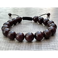 Garnet Gemstone Round Bead Adjustable Bracelet 10mm, Genuine Crystal ...