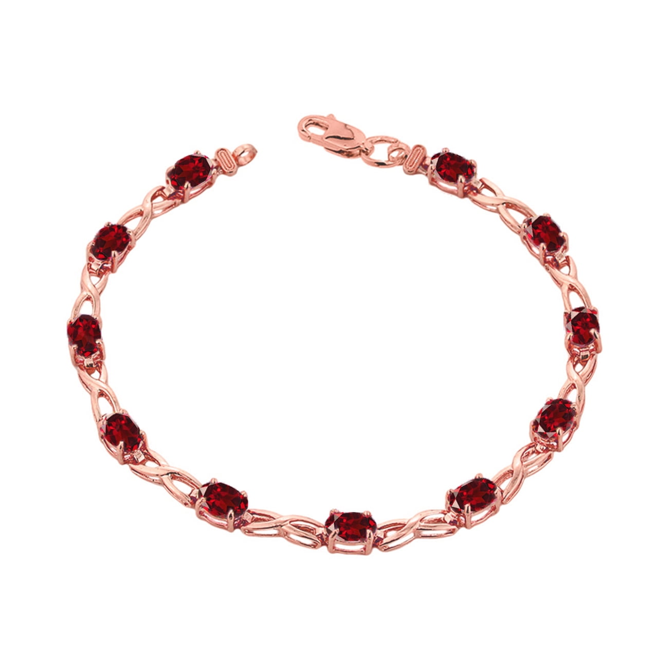 Garnet Infinity Bracelet In Rose Gold - Walmart.com