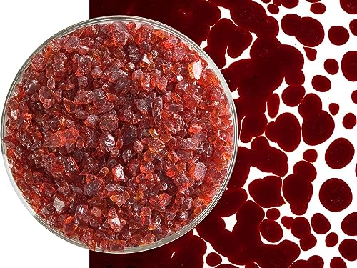 Garnet Red Transparent Glass Frit Coarse Bullseye COE 90 Fusible- 4 ...