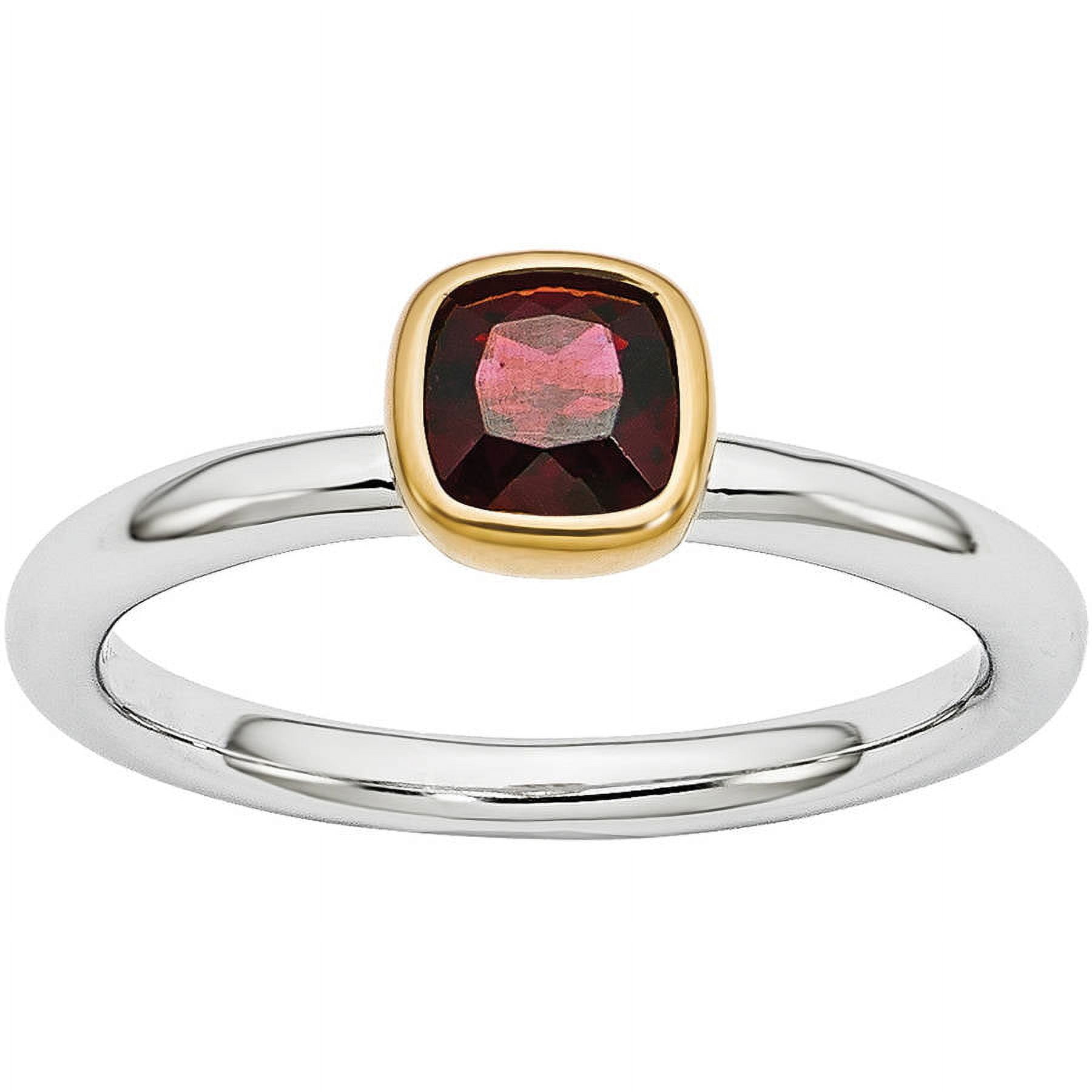 Garnet Sterling Silver with Gold-Plate Ring - Walmart.com