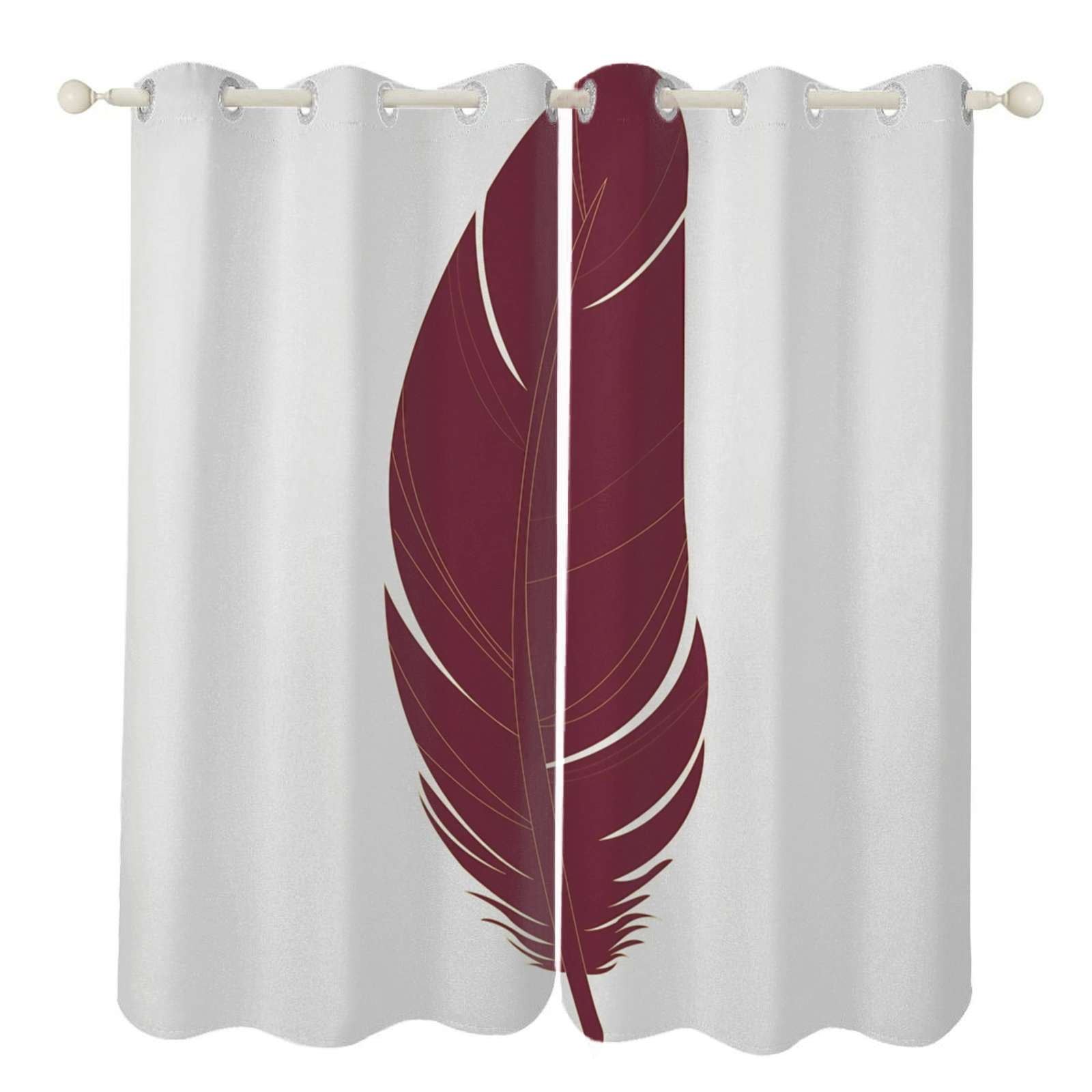 Garnet and Gold plumage Pattern Sunshade Curtains Home Bedroom Living ...