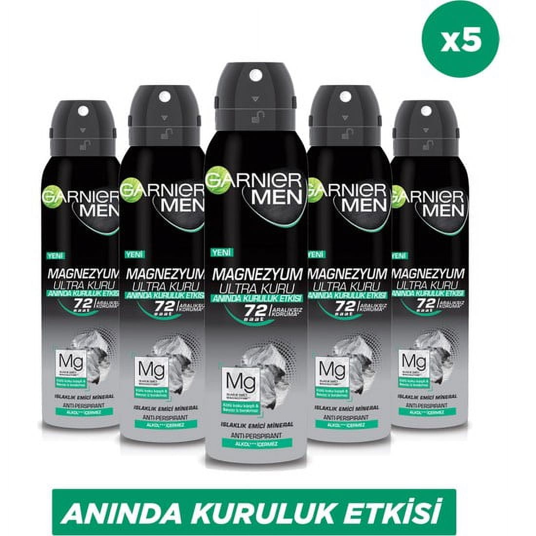Garnier 5 Piece Garnier Men Magnesium Ultra Dry Spray Deodorant Set ...