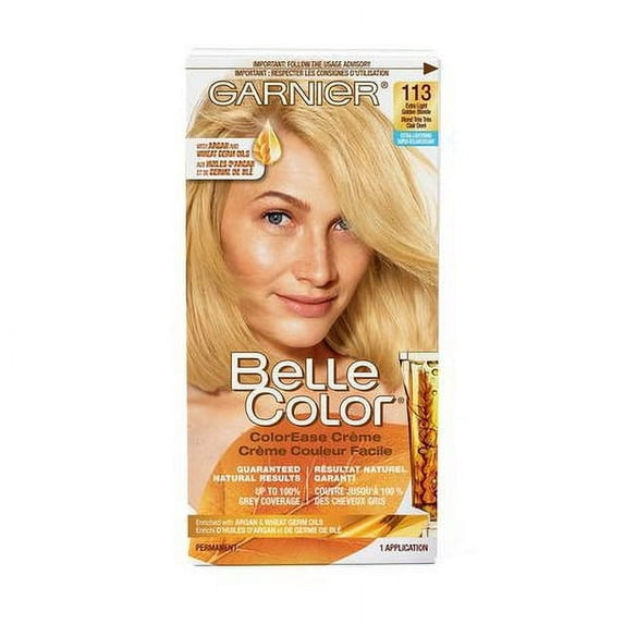 Garnier Belle Color 113, Extra Light Golden Blonde, Permanent Hair Dye ...
