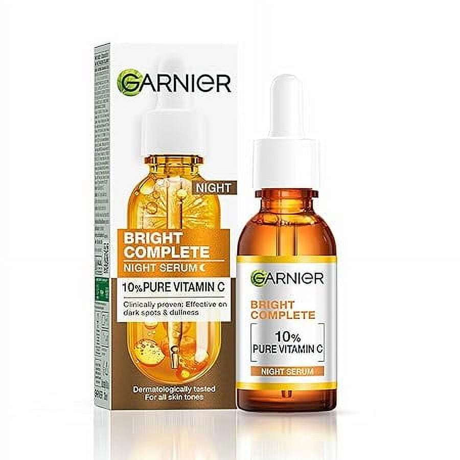 Garnier Bright Complete Night Vitamin C Serum With 10% Pure Vitamin C ...