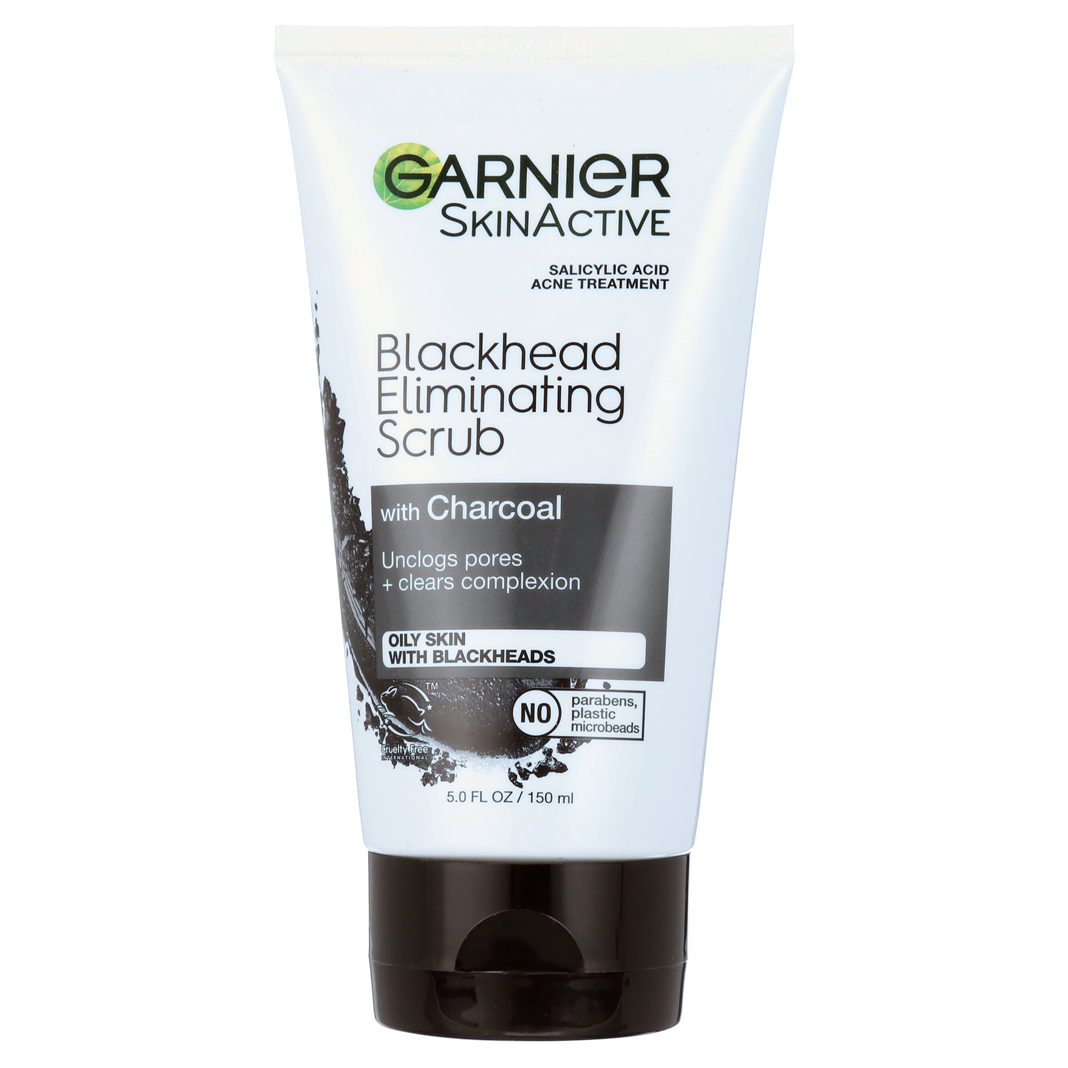 Garnier SkinActive Charcoal Acne Treatment Scrub, Deep Pore Cleanser, 5 ...