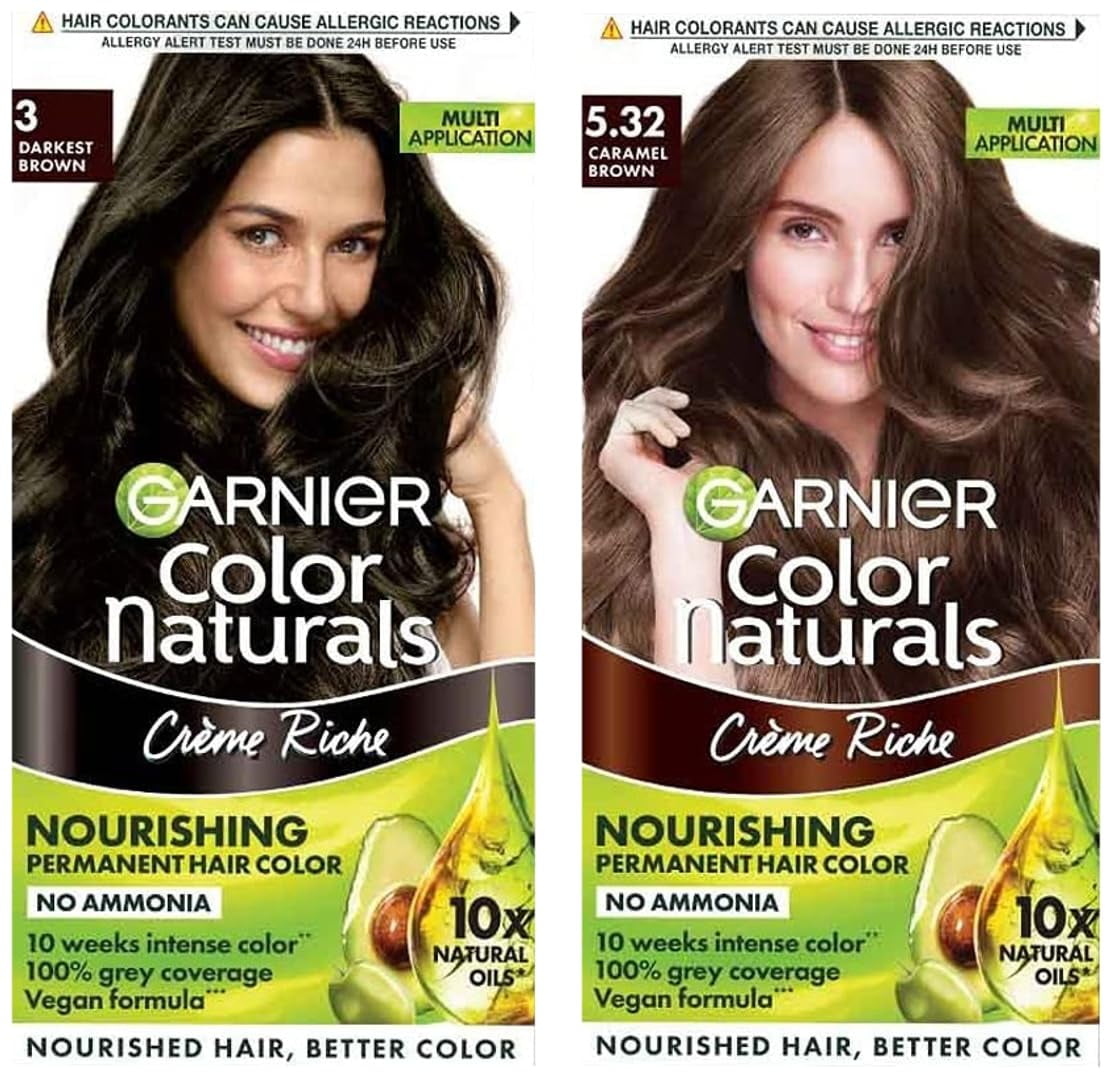 Garnier Color Naturals Crème hair color, Shade 5.32 Caramel Brown, 70ml ...