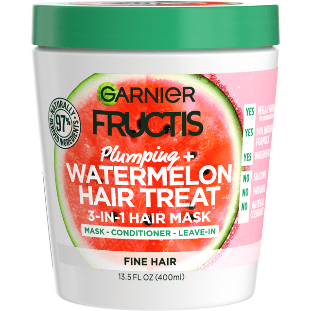 Garnier Fructis 3-in-1 Hair Mask for Frizzy Hair with Watermelon ...