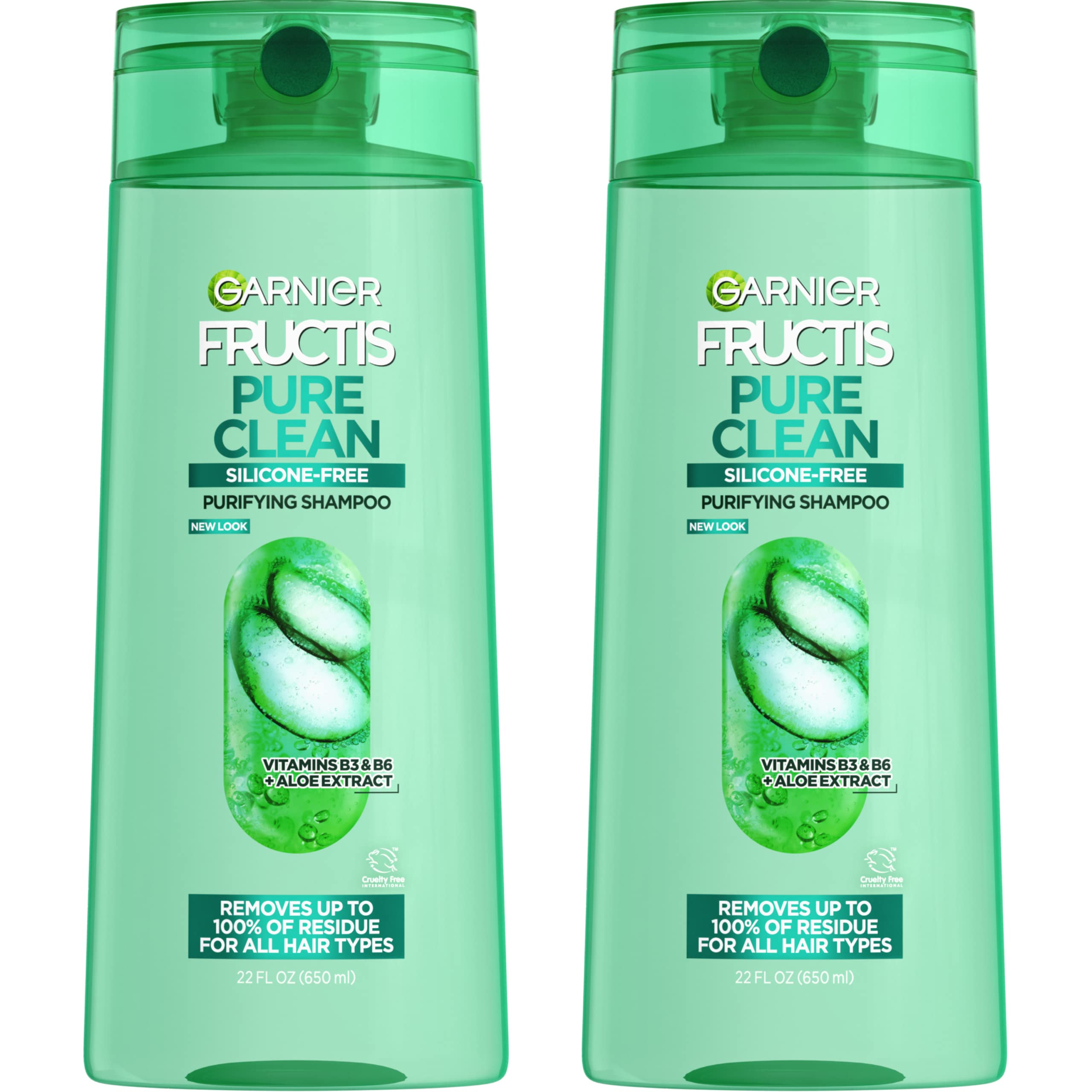 Garnier Fructis Pure Clean Purifying Shampoo, Silicone-Free, 22 Fl Oz ...