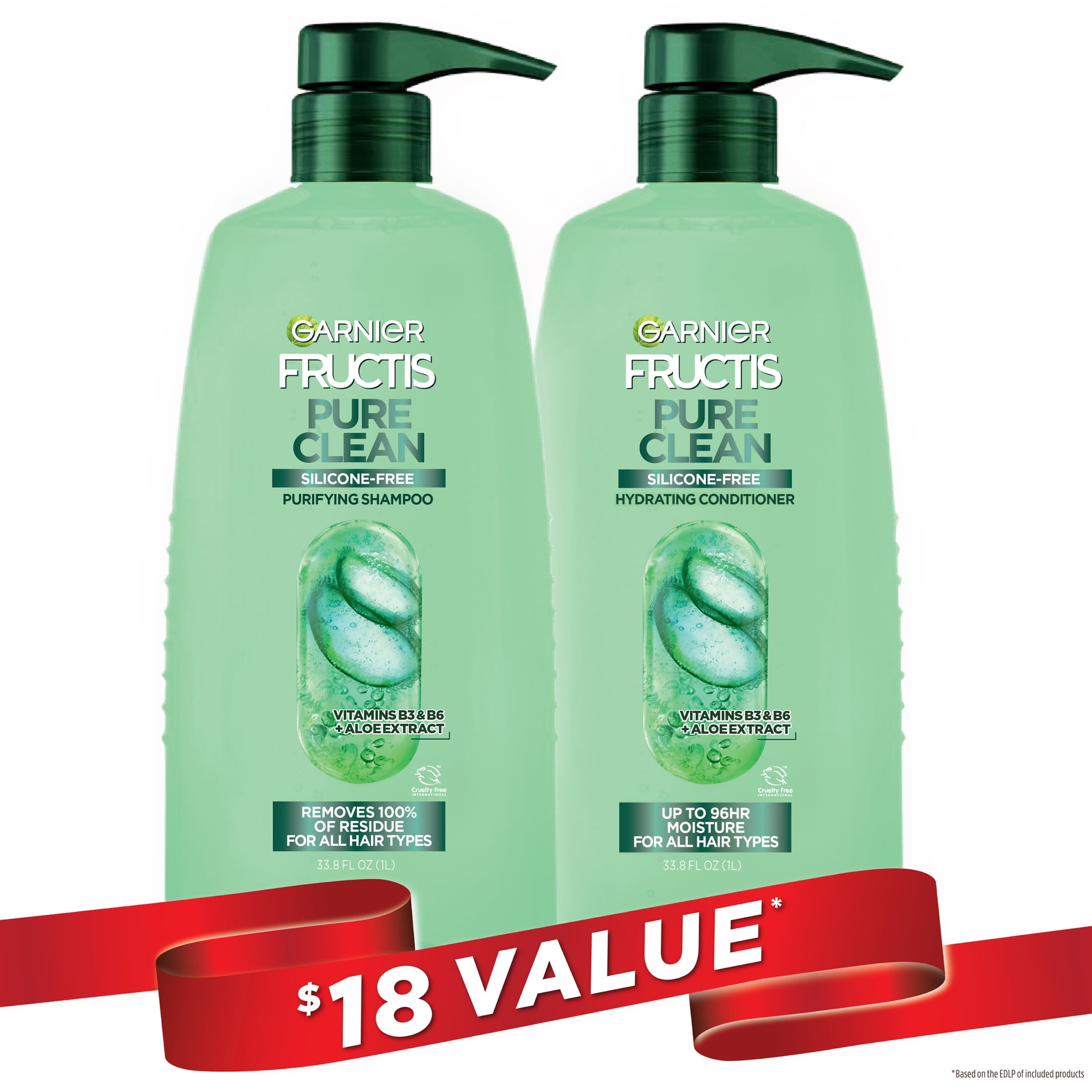 Garnier Fructis Pure Clean Shampoo and Conditioner, for Adults, All ...