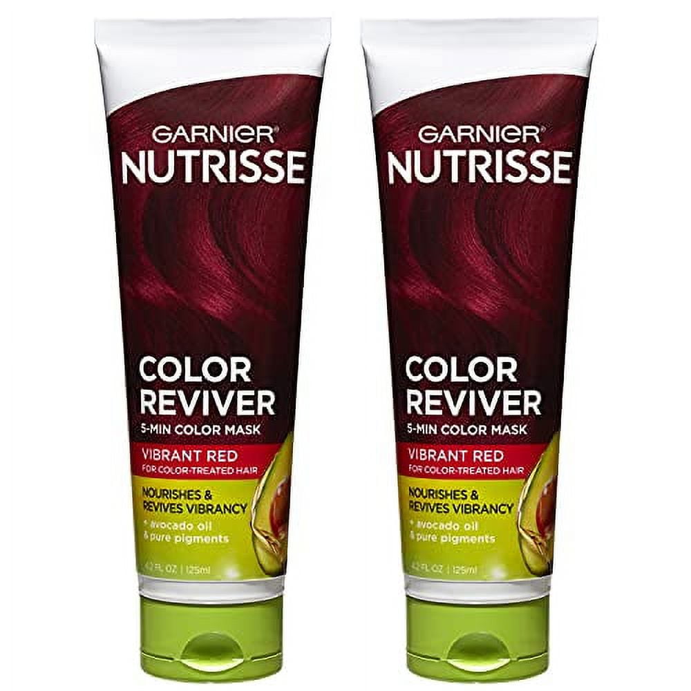 Garnier Hair Color Nutrisse Color Reviver 5 MIN Color Mask, Vibrant Red ...
