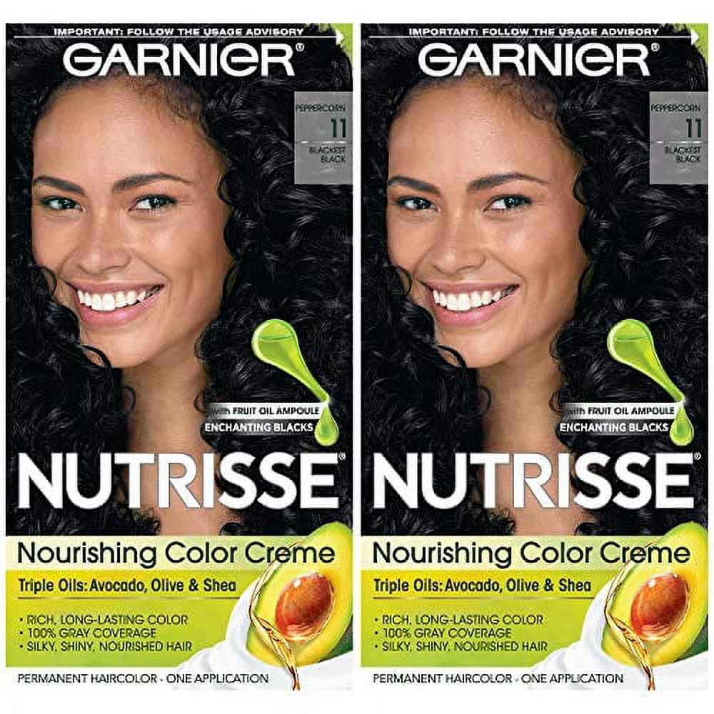 Garnier Hair Color Nutrisse Nourishing Creme, 11 Blackest Black ...