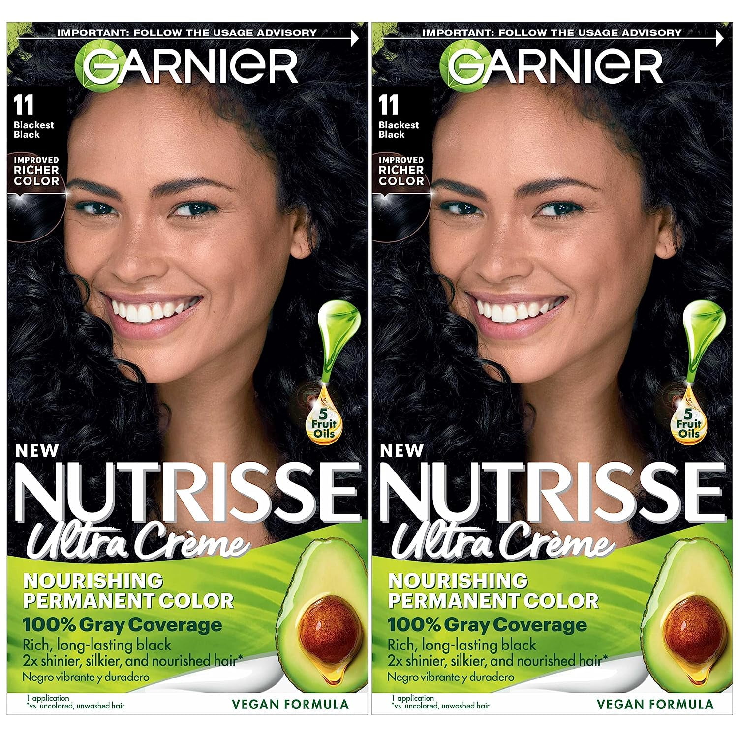 Garnier Hair Color Nutrisse Nourishing Creme, 11 Blackest Black ... Garnier Hair Color Nutrisse Nourishing Creme, 11 Blackest Black ...