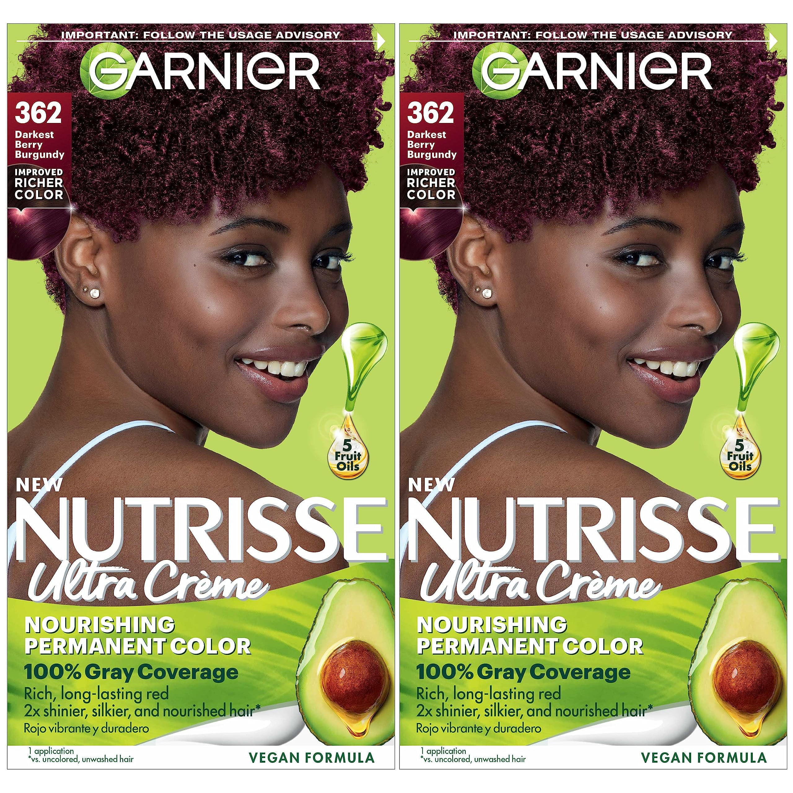 Garnier Hair Color Nutrisse Nourishing Creme, 362 Darkest Berry ...