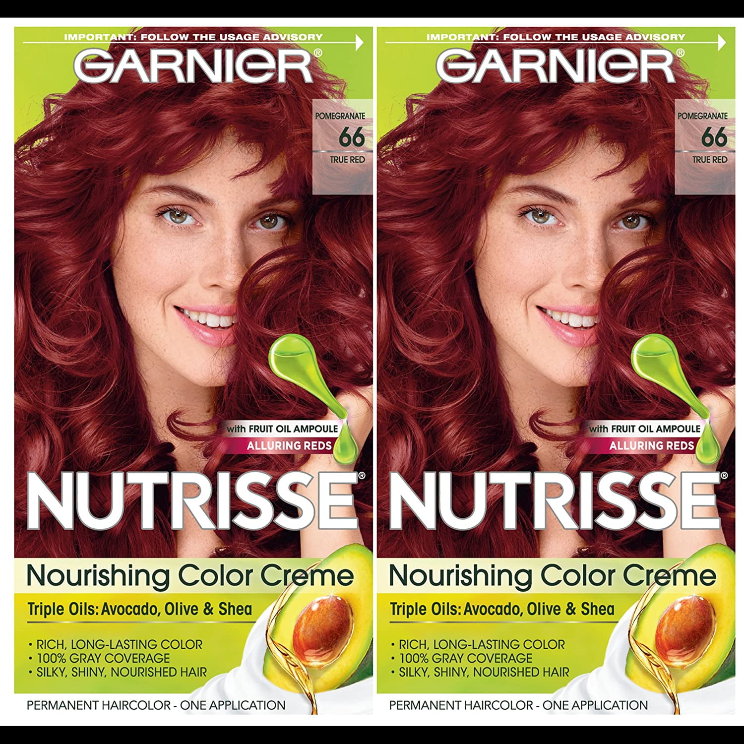 Garnier Hair Color Nutrisse Nourishing Creme, 66 True Red (Pomegranate ...