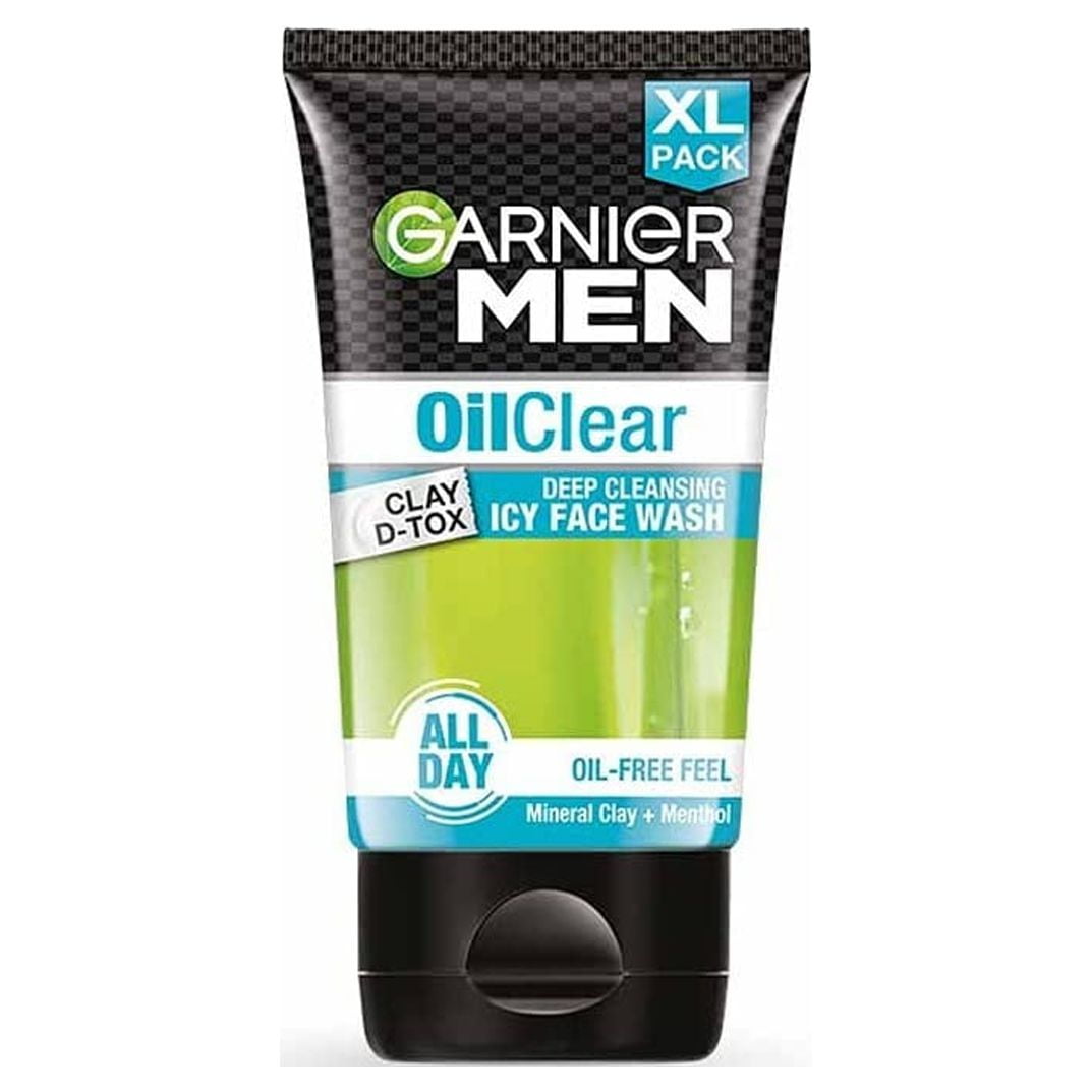Garnier Men, Face Wash, Balances Oil Level in Skin, OilClear Clay D-Tox ...