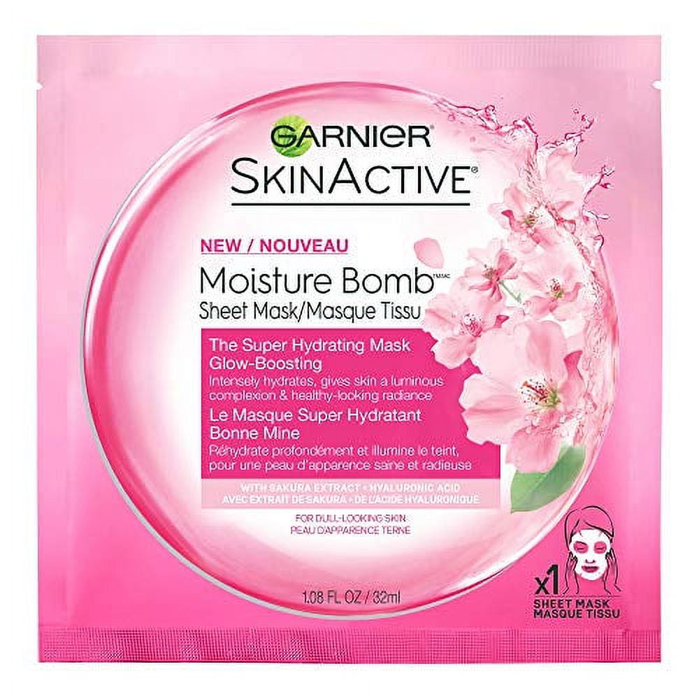 Garnier Moisture Bomb Glow-Boosting Super Hydrating Mask with Sakura ...