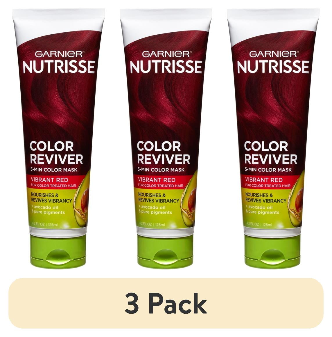 (3 pack) Garnier Nutrisse Color Reviver 5 Min Color Mask, Vibrant Red ...