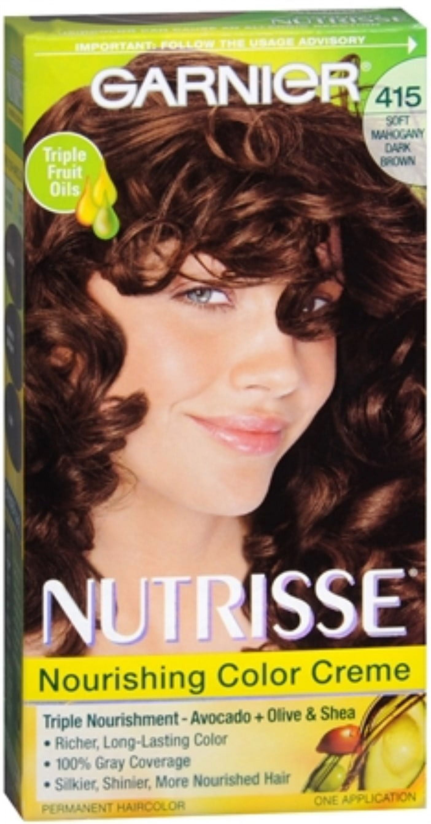 Garnier Nutrisse Haircolor - 415 Raspberry Truffle (Soft Mahogany Dark ...