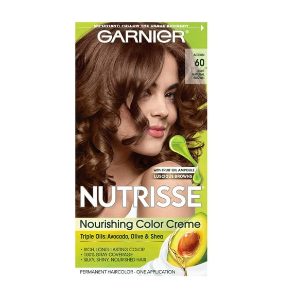 Garnier Nutrisse Nourishing Hair Dye Cream, Light Brown, Avocado Oil ...